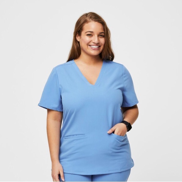 Figs | Tops | Figs Technical Collection Light Blue Casma 3 Picket Scrub ...